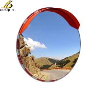 China Unbreakable Round Convex Mirror For Road Safety Orange Color for sale
