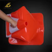 China Flexible Orange Highway Cones PVC Custom Traffic Cone For Effective Warning for sale