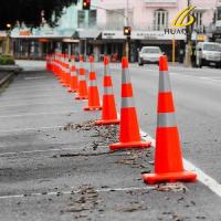 China Flexible Orange Highway Cones PVC Custom Traffic Cone For Effective Warning for sale