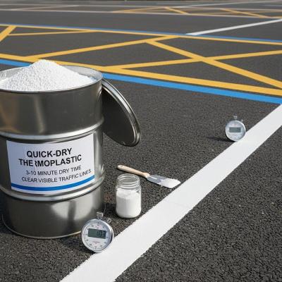 China Thermoplastic Road Marking Paint with 3-10 Minute Dry Time, High Retro-reflectivity Glass Beads Mix, and Strong Adhesion to Asphalt and Concrete for sale