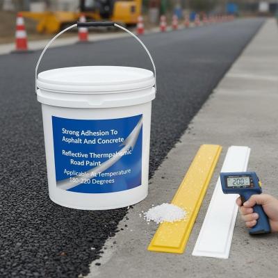 China Reflective Thermoplastic Road Paint with Strong Adhesion To Asphalt And Concrete and High Retro-reflectivity Glass Beads Mix Applicable At 180~220℃ for sale