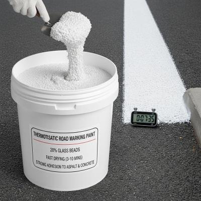 China Thermoplastic Road Marking Paint with 20% Glass Beads for Fast Drying (3-10 mins) and Strong Adhesion to Asphalt and Concrete for sale