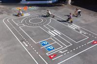 China Durable Preformed Thermoplastic Road Marking Stickers for Children's Playground Traffic Education Areas for sale
