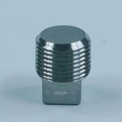 China ASTM A351 CF8 Stainless Steel Cast Threaded Square Head Plug 1/8