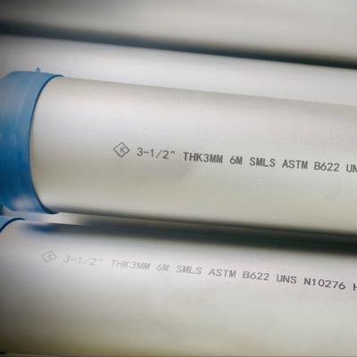 China 3mm Wall Thickness 6m Length ASTM B622 Seamless Stainless Steel Pipe 3-1/2