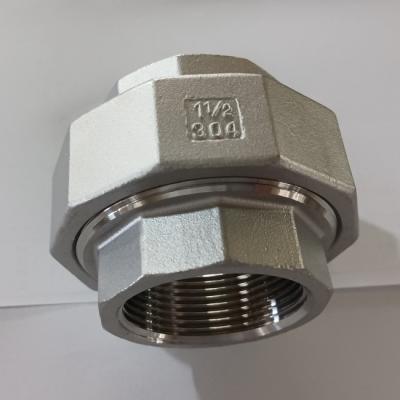 China AISI 304 Stainless Steel Cast Threaded Union Class 1000 1 1/2 Inch ASME B1.20.1 NPT for sale