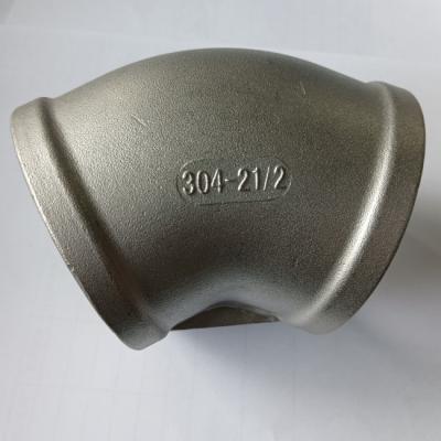 China AISI 304 Stainless Steel 45 Degree Threaded Elbow MSS SP-114 2 1/2 Inch 150 Class for sale