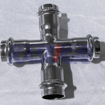 China AISI 304 CL150 Stainless Steel Cast Cross Threaded Fitting 1/8 to 4 Inch NPT for sale