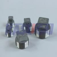 China AISI 304 Stainless Steel Cast Threaded Square Head Plug MSS SP-114 Class 1000 1/8 to 4 Inch for sale