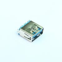 China USB 3.2 Gen 2 Type A Female Connector, 180° Vertical SMT Socket, Straight Edge, 10Gbps PCB Mount Receptacle for sale