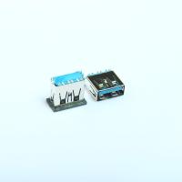 China USB 3.2 Gen 2 Type A Female Connector, 180° Vertical SMT Socket, Straight Edge, 10Gbps PCB Mount Receptacle for sale