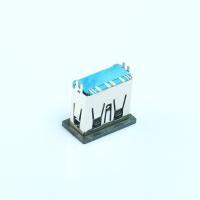 China USB 3.2 Gen 2 Type A Female Connector, 180° Vertical SMT Socket, Straight Edge, 10Gbps PCB Mount Receptacle for sale
