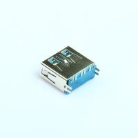 China USB 3.2 Gen 2 Type A Female Connector, 180° Vertical SMT Socket, Straight Edge, 10Gbps PCB Mount Receptacle for sale
