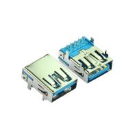 China USB 3.2 Gen2 Type A Female Connector, Vertical Side Entry SMT Socket, Straight Edge 10Gbps PCB Mount Receptacle for sale