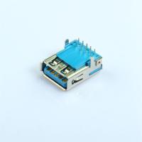 China USB3.2 Gen2 Type A Female Connector, 90° Horizontal DIP 9 Straight Pin Shielded Socket, 10Gbps Through Hole Receptacle for sale