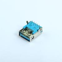 China USB3.0 Type A Female Connector,90° Horizontal DIP 9 Bent Frog Foot Straight Edge Shielded Socket,5Gbps Through Hole Receptacle for sale