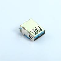 China USB3.0 Type A Female Connector,90° Horizontal DIP 9 Straight Pin Short Straight Edge Shielded Socket,5Gbps Through Hole PCB Receptacle for sale