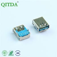 China USB3.0 Type A Female Connector, Reverse Horizontal 90° Fork Pin DIP Shielded Socket, 5Gbps Through Hole PCB Receptacle for sale