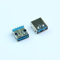 China USB3.0 Type A Female Connector, Short Body 90° Horizontal DIP Shielded Socket, 5Gbps Through Hole PCB Receptacle for sale