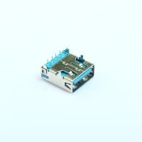 China USB3.0 Type A Female Connector, Reverse 90° DIP Short Body L14 Ultra Thin H5.76 Shielded Socket, 5Gbps Through Hole PCB Receptacle for sale