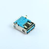 China USB3.0 Type A Female Connector,90° Horizontal DIP 9 Bent Frog Foot, Rolled Edge Shielded Socket,5Gbps Through Hole PCB Receptacle for sale