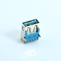China USB3.0 Type A Female Connector,90° Horizontal DIP 9 Straight Pin Full Shielded Socket,5Gbps Through Hole PCB Receptacle for sale