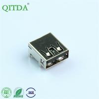 China USB3.0 Type A Female Connector, 90° Horizontal DIP Short Body Black Insulator Shielded Socket, 5Gbps Through Hole PCB Receptacle for sale