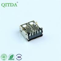 China USB3.0 Type A Female Connector, 90° Horizontal DIP Short Body Black Insulator Shielded Socket, 5Gbps Through Hole PCB Receptacle for sale