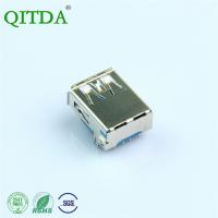 China USB3.0 Type A Female Connector,90° Horizontal DIP Raised Height Shielded Socket,5Gbps Through Hole PCB Receptacle for sale