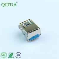 China USB3.0 Type A Female Connector,90° Horizontal DIP Raised Height Shielded Socket,5Gbps Through Hole PCB Receptacle for sale