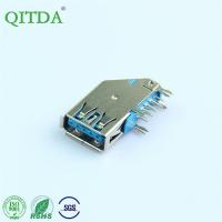China USB3.0 Type A Female Connector, Side Vertical Entry 9 Pin DIP Shielded Socket, 5Gbps Side Plug Vertical Through Hole PCB Receptacle for sale