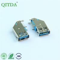 China USB3.0 Type A Female Connector, Side Vertical Entry 9 Pin DIP Shielded Socket, 5Gbps Side Plug Vertical Through Hole PCB Receptacle for sale