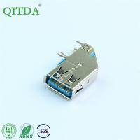 China USB3.0 Type A Female Connector, Side Vertical Entry 9 Pin DIP Shielded Socket, 5Gbps Side Plug Vertical Through Hole PCB Receptacle for sale