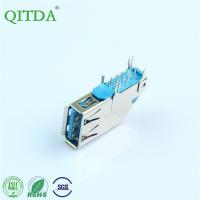China USB3.0 Type A Female Connector, Side Vertical Entry 9 Pin DIP Shielded Socket, 5Gbps Side Plug Vertical Through Hole PCB Receptacle for sale