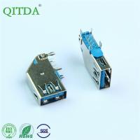 China USB3.0 Type A Female Connector, Side Vertical Entry 9 Pin DIP Shielded Socket, 5Gbps Side Plug Vertical Through Hole PCB Receptacle for sale