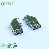 China USB3.0 Type A Female Connector, Side Vertical Entry 9 Pin DIP Shielded Socket, 5Gbps Side Plug Vertical Through Hole PCB Receptacle for sale