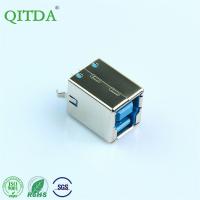 China USB3.0 Type B Female Connector, Vertical 180° Straight DIP Square Port Shielded Socket, 5Gbps PCB Through Hole Receptacle for sale