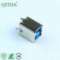 China USB3.0 Type B Female Connector, Vertical 180° Straight DIP Square Port Shielded Socket, 5Gbps PCB Through Hole Receptacle for sale