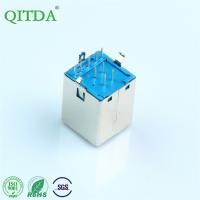China USB3.0 Type B Female Connector, Vertical 180° Straight DIP Square Port Shielded Socket, 5Gbps PCB Through Hole Receptacle for sale