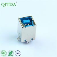China USB3.0 Type B Female Connector, Vertical 180° Straight DIP Square Port Shielded Socket, 5Gbps PCB Through Hole Receptacle for sale