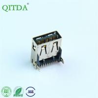 China USB3.0 Type A Female Connector, 90° Horizontal Straight Edge SMT Surface Mount Shielded Socket, 5Gbps PCB SMD Receptacle for sale