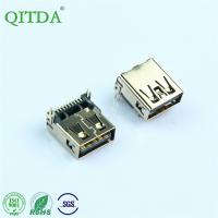 China USB3.0 Type A Female Connector, 90° Horizontal Straight Edge SMT Surface Mount Shielded Socket, 5Gbps PCB SMD Receptacle for sale