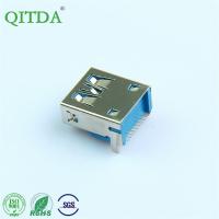 China USB3.0 Type A Female Connector, Horizontal SMT Front Foot Surface Mount Full Metal Shielded Socket, 5Gbps PCB SMD Receptacle for sale