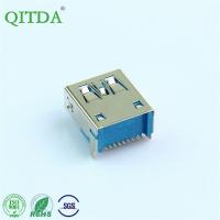 China USB3.0 Type A Female Connector, Horizontal SMT Front Foot Surface Mount Full Metal Shielded Socket, 5Gbps PCB SMD Receptacle for sale