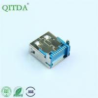 China USB3.0 Type A Female Connector, Horizontal SMT Front Foot Surface Mount Full Metal Shielded Socket, 5Gbps PCB SMD Receptacle for sale