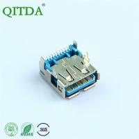 China USB3.0 Type A Female Connector, Rolled Edge Horizontal SMT Surface Mount Shielded Socket, 5Gbps PCB SMD Receptacle for sale