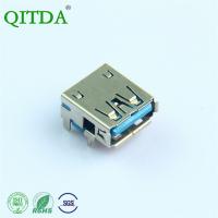 China USB3.0 Type A Female Connector, Rolled Edge Horizontal SMT Surface Mount Shielded Socket, 5Gbps PCB SMD Receptacle for sale