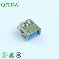 China USB3.0 Type A Female Connector, Rolled Edge Horizontal SMT Surface Mount Shielded Socket, 5Gbps PCB SMD Receptacle for sale