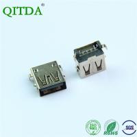 China USB2.0 Type A Female Connector, Centered Pin Horizontal SMT Surface Mount Full Shielded Socket, 480Mbps PCB SMD Receptacle for sale