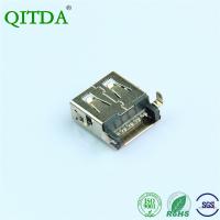 China USB2.0 Type A Female Connector, Centered Pin Horizontal SMT Surface Mount Full Shielded Socket, 480Mbps PCB SMD Receptacle for sale